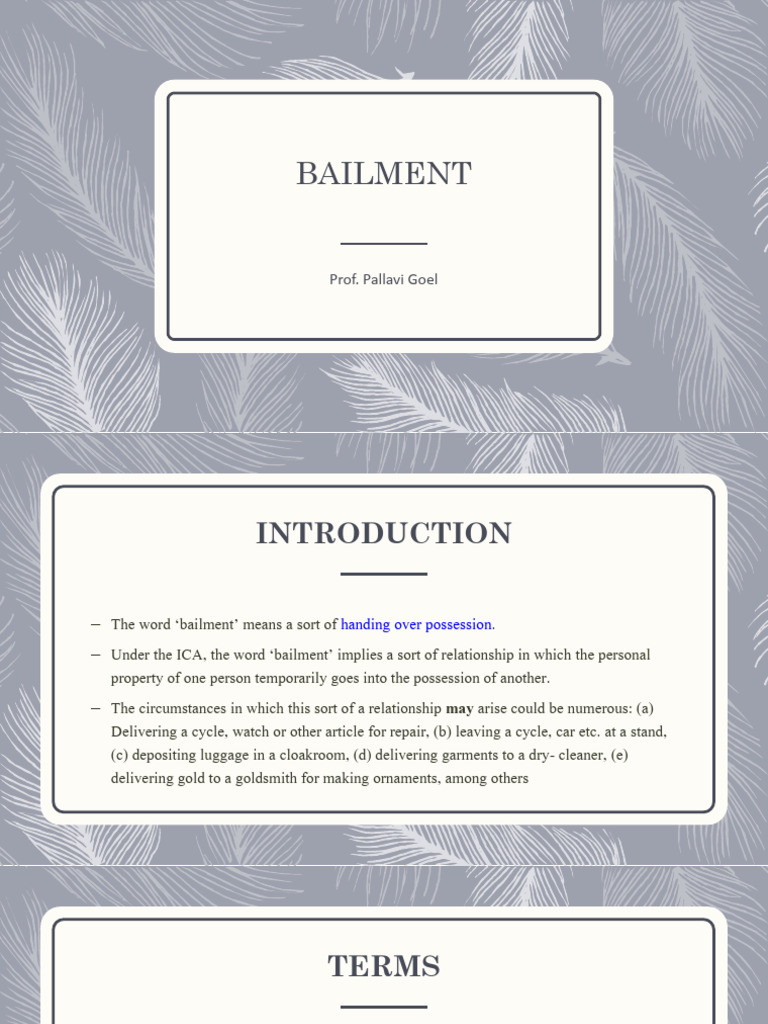 Week 6 - Bailment | PDF | Indemnity | Lien