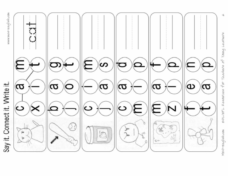 Say It Connect It Write It Short A Phonics | PDF