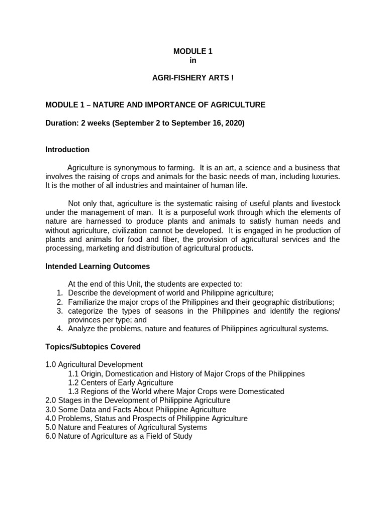 494625132-FINAL-MODULE-UNIT-1 (2) | PDF | Biotechnology | Agriculture 494625132-FINAL-MODULE-UNIT-1 (2) | PDF | Biotechnology | Agriculture