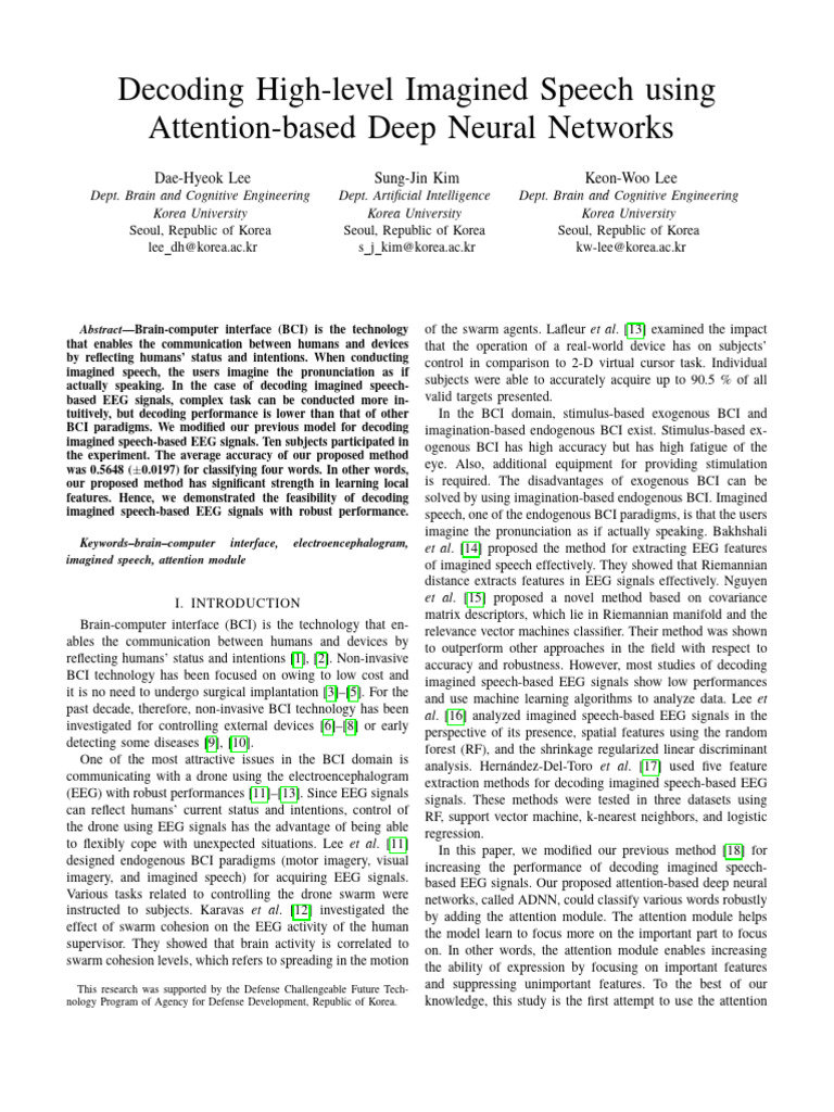 +2021 Decoding High-Level Imagined Speech Using | PDF | Electroencephalography | Applied Mathematics