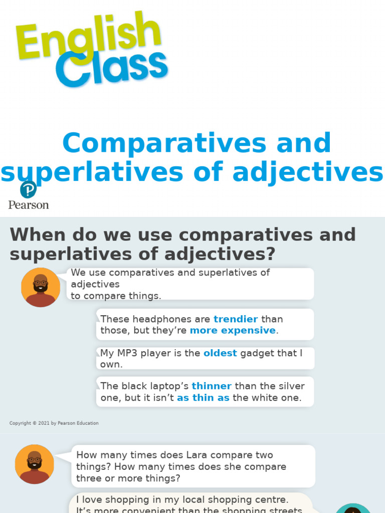 ENGLISH CLASS Comparatives and Superlatives of Adjectives | PDF | Language Families | Linguistics