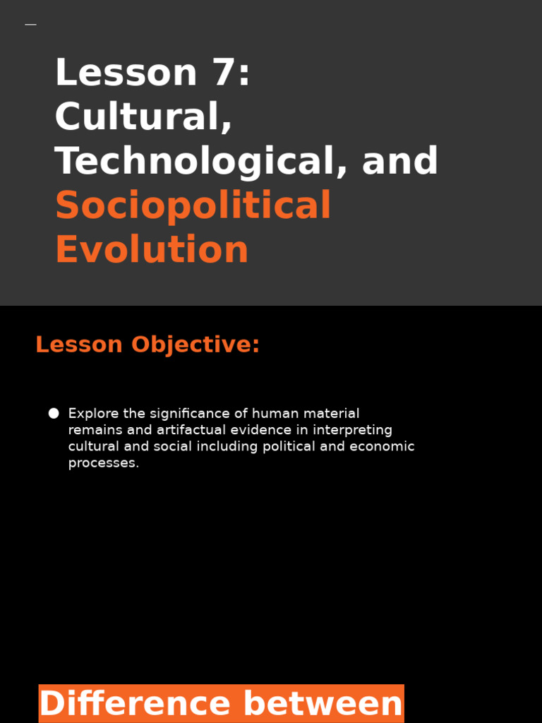 9 Ucsp Cultural, Technological, and Sociopolitical Evolution | PDF