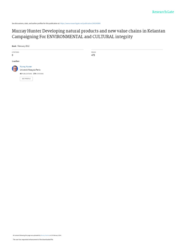 Murray Hunter Kelantan | PDF | Social Science