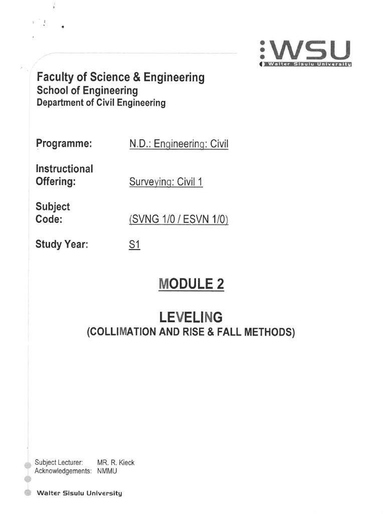 Module 2 - Leveling | PDF