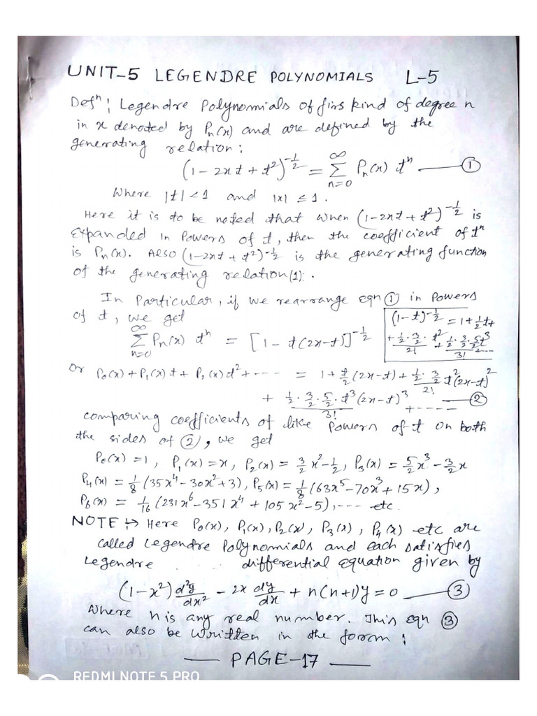 Unit-5 Legendre Polynomials | PDF
