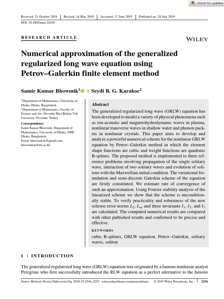 Numerical Methods Partial - 2019 - Bhowmik - Numerical Approximation of The Generalized ...