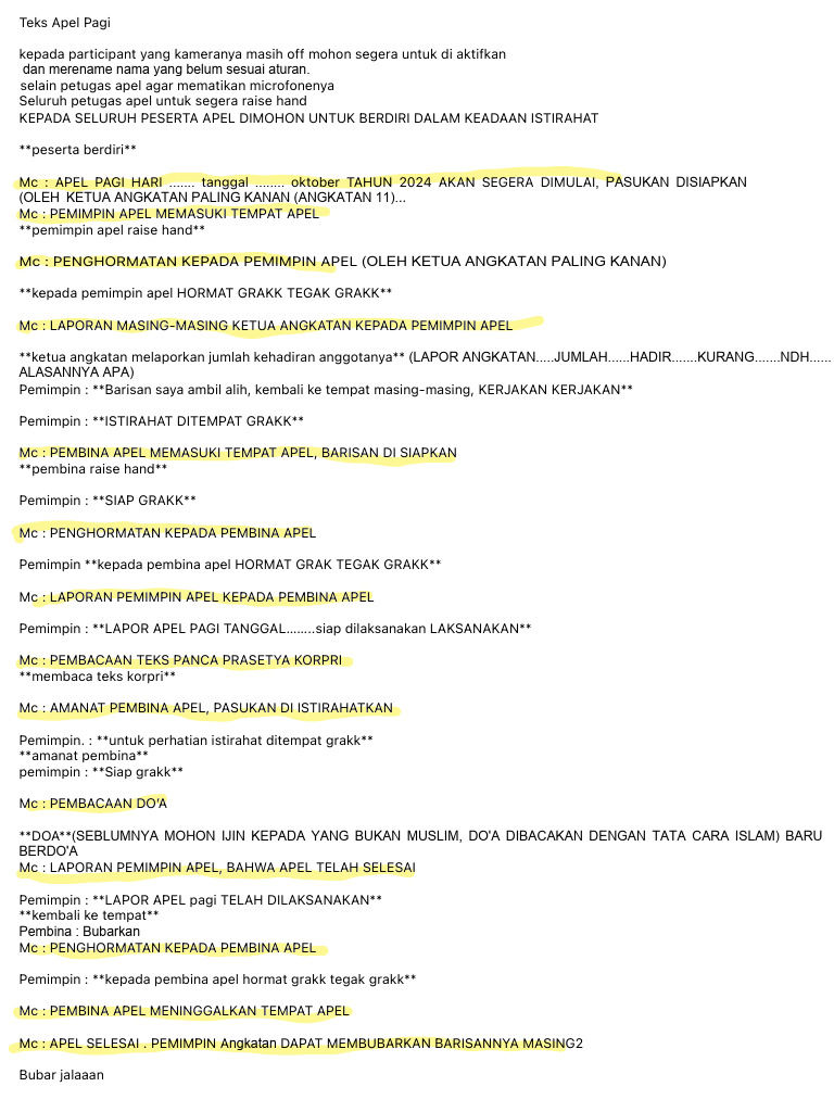 Teks MC Apel | PDF