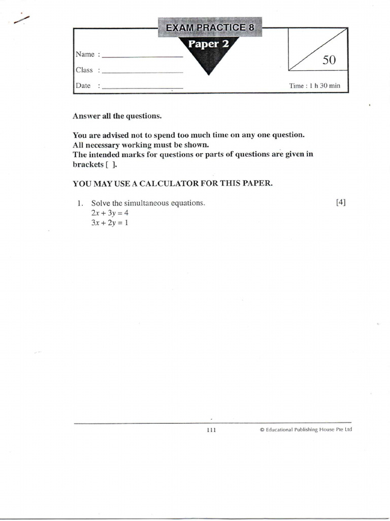 Exam Practice 8 - Paper 2 | PDF