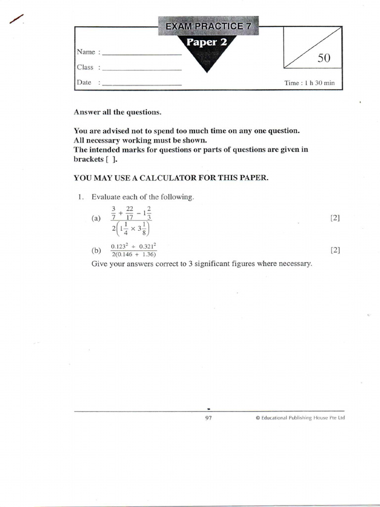EXAM PRACTICE 7 - PAPER 2 | PDF