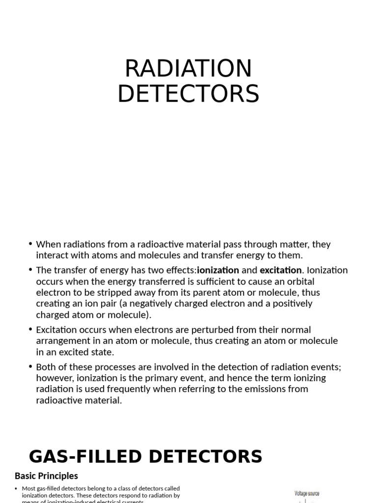 RADIATION DETECTORS | PDF | Ionization | Ion