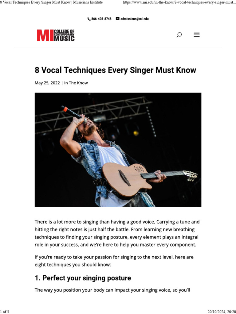 8 Vocal Techniques Every Singer Must Know | PDF | Vocal Pedagogy | Singing