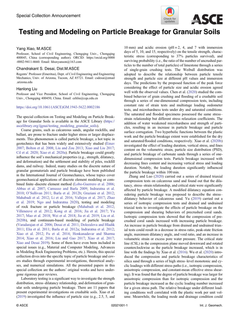 2020-Xiao-Testing and Modeling On Particle Breakage For Granular Soils ...