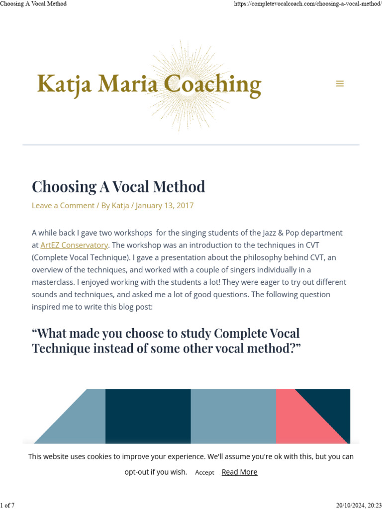 Choosing A Vocal Method | PDF | Singing | Vocal Pedagogy