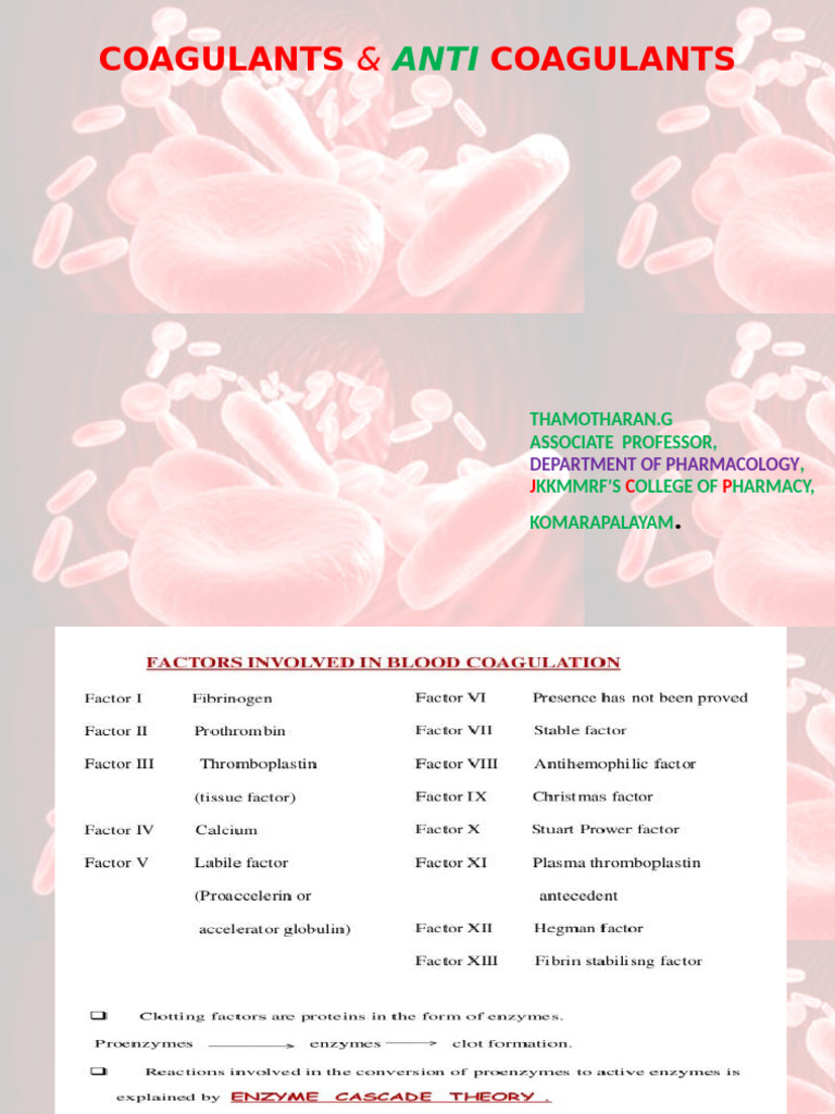 02.coagulants and Anti Coagulants | PDF | Coagulation | Clinical Medicine