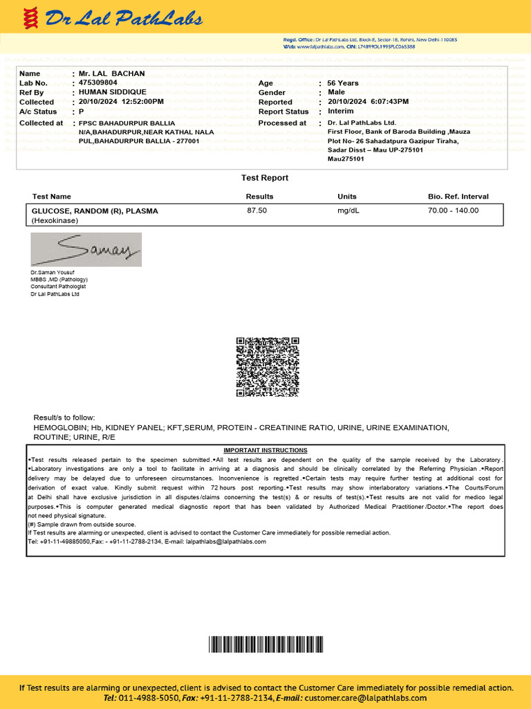 Patient Test Report Summary | PDF | Pathology | Creatinine