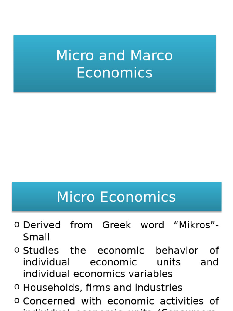 Micro and Macro Economics | PDF | Finance & Money Management | Social ...