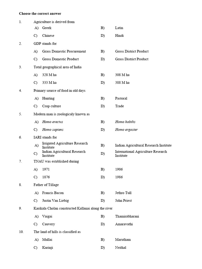 AGR 101 - Q.B. 13 - Agri Junction | PDF | Homo | Agronomy
