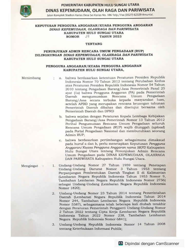 SK admin sirup | PDF