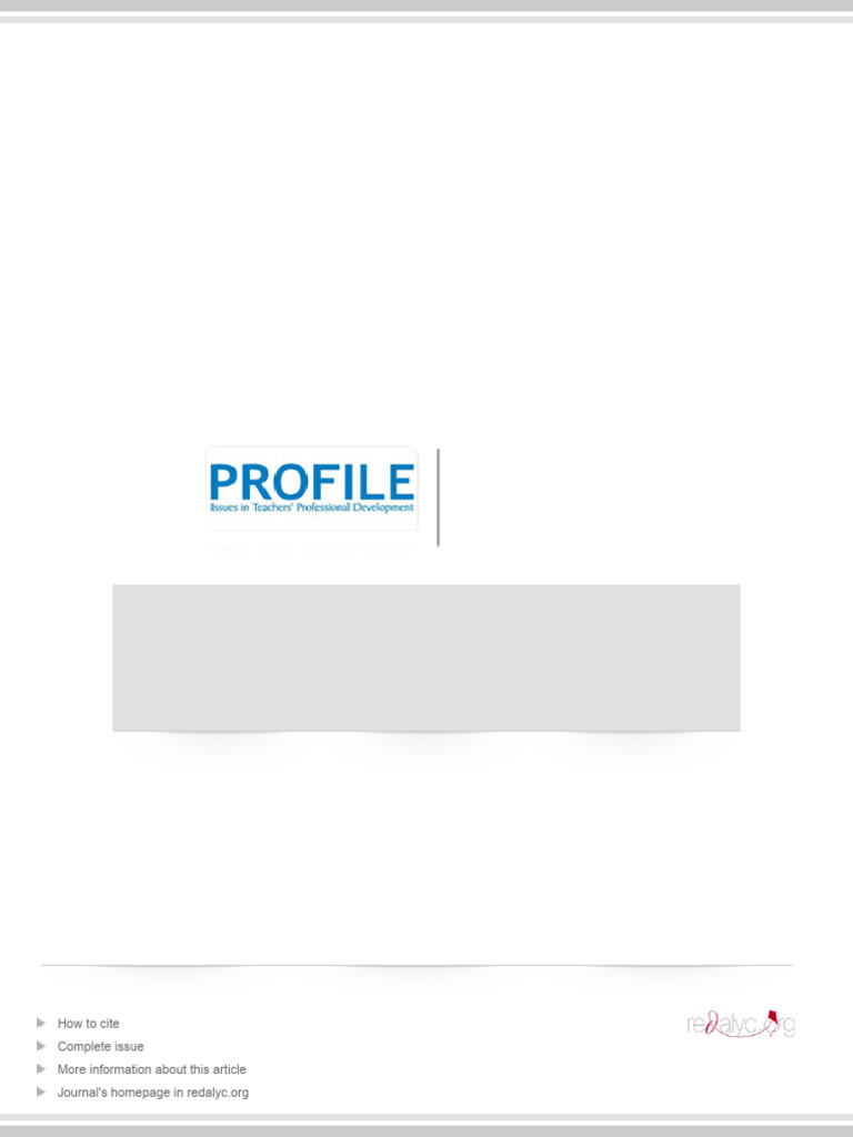 Profile Issues in Teachers' Professional Development 1657-0790 | PDF ...