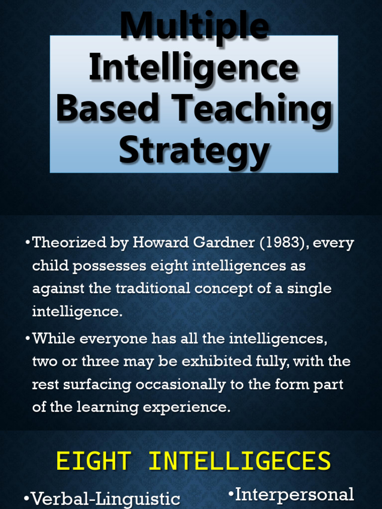 Multiple Intelligence Based Teaching Strategy 1 | PDF