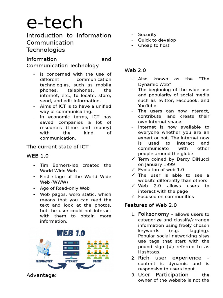 Em Tech 1ST Quarter Reviewer | PDF | Spreadsheet | World Wide Web