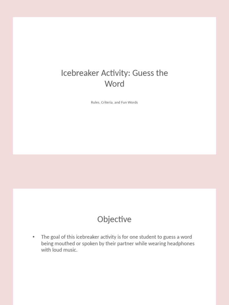 Guess The Word | PDF | Wellness