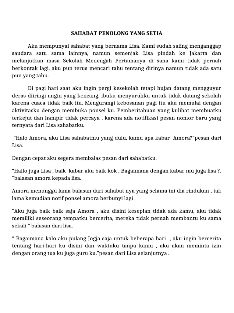 Sahabat Penolong Yang Setia-Elisa Amora | PDF