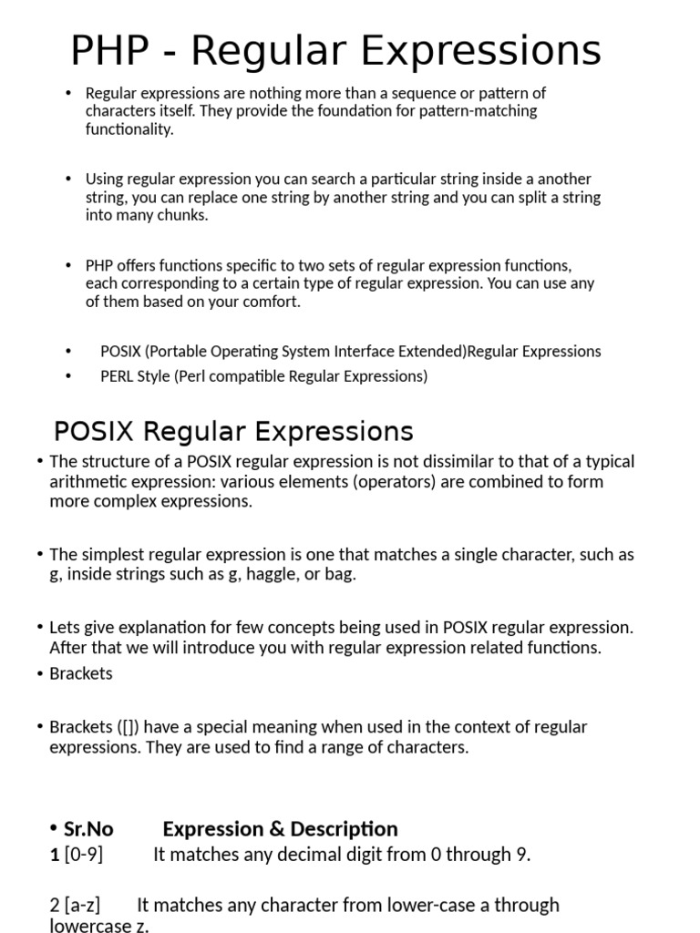 PHP - Regular Expressions1 | PDF | Regular Expression | Computing