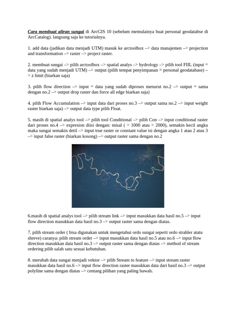 Cara Membuat Aliran Sungai Di ArcGIS 10 | PDF