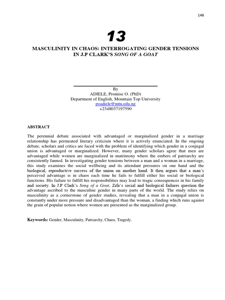 Masculinity in Chaos Interrogating Gende | PDF | Gender | Gender Studies