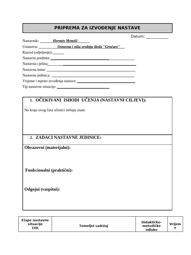 PRAZNA Priprema I Glavna | PDF