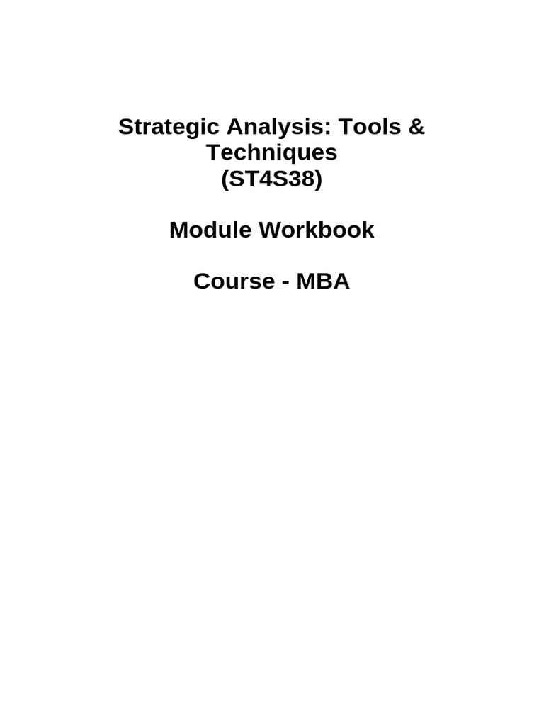 ST4S38 Module Handbook | PDF | Strategic Management | Analysis