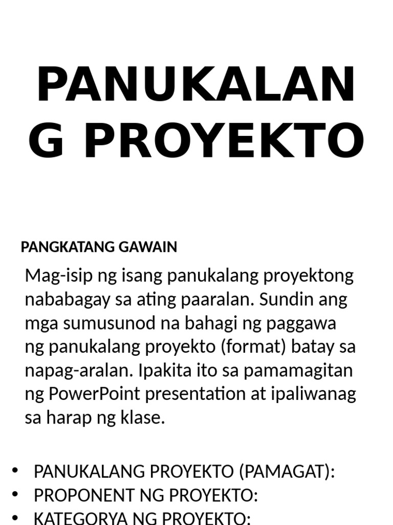 Panukalang Proyekto | PDF