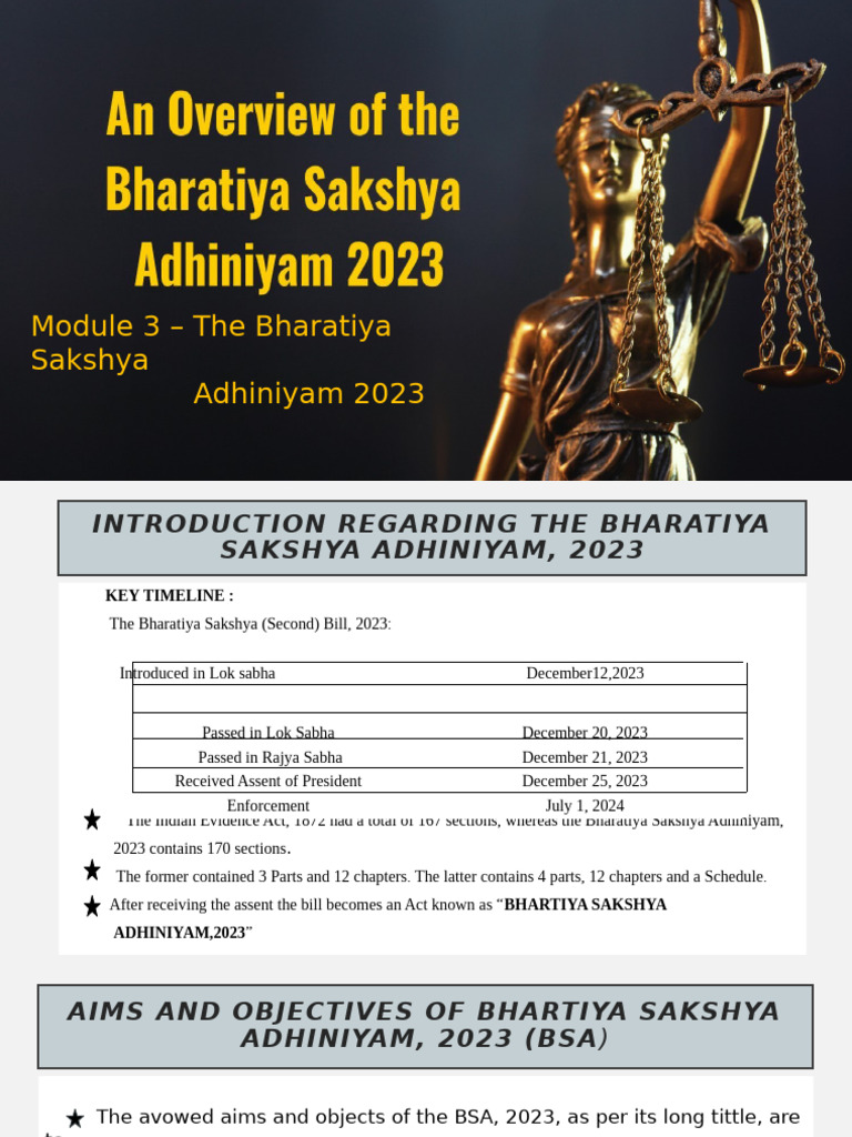 Bhartiya Sakshya Adhiniyam, 2023 | PDF | Justice | Crime & Violence