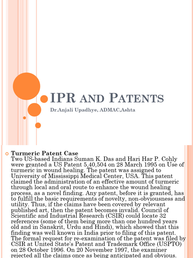 IPR and Patents.new | PDF | Patent | Patent Law