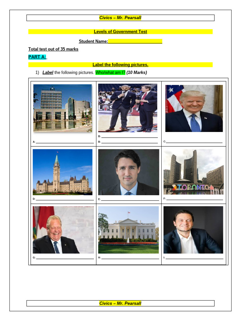Civics Test: Levels of Government | PDF | Citizenship | Cultural Politics