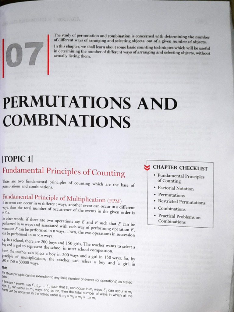 Chap 5 - Permutations and Combinations | PDF