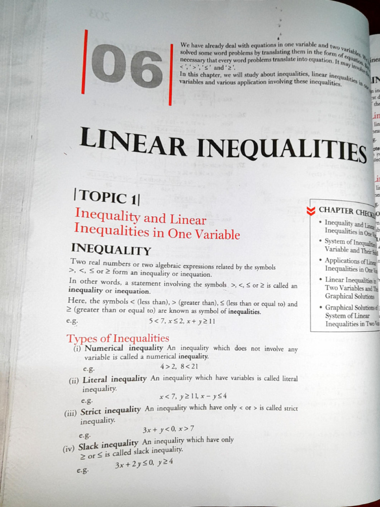 Chap 7 - Linear Inequalities | PDF
