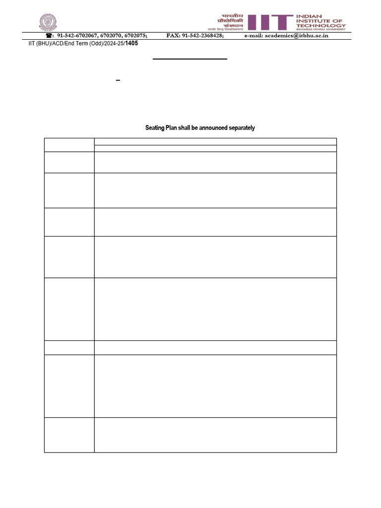 Schedule End Term Examination (Odd Semester 2024-25) | PDF ... Schedule End Term Examination (Odd Semester 2024-25) | PDF ...