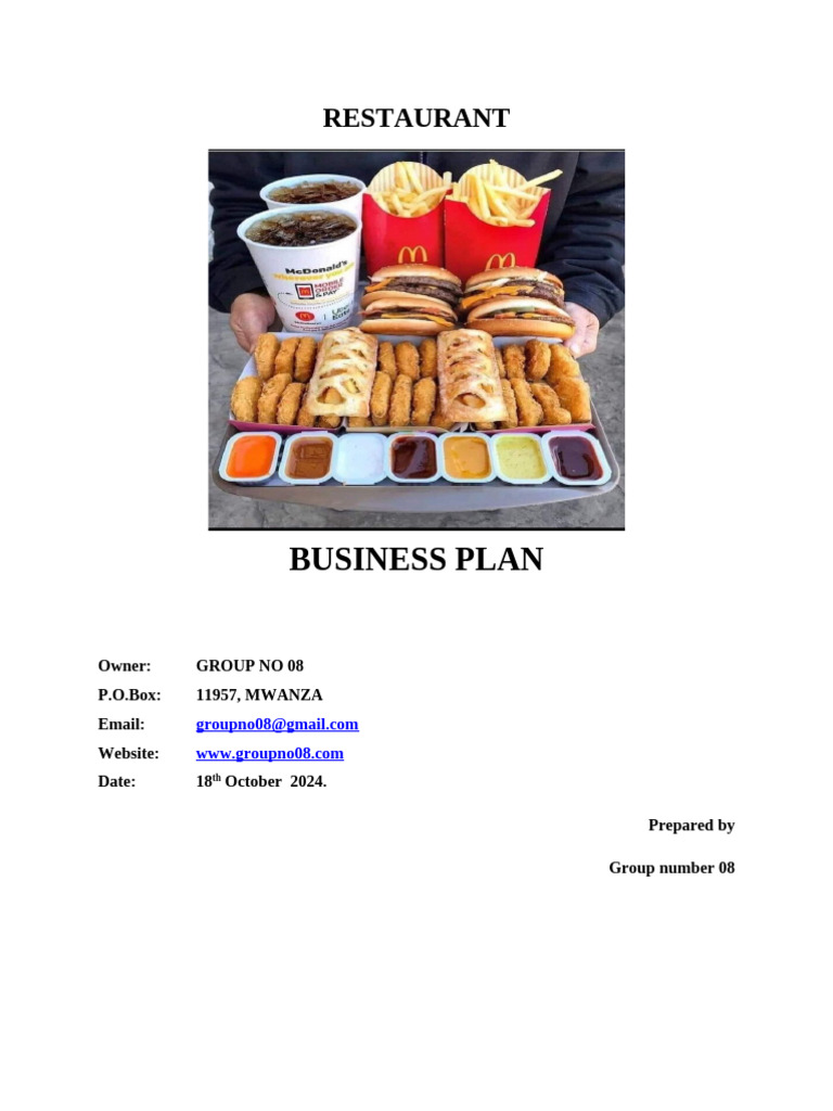 Small Restaurant Business Plan in Kisesa | PDF | Restaurants | Meal