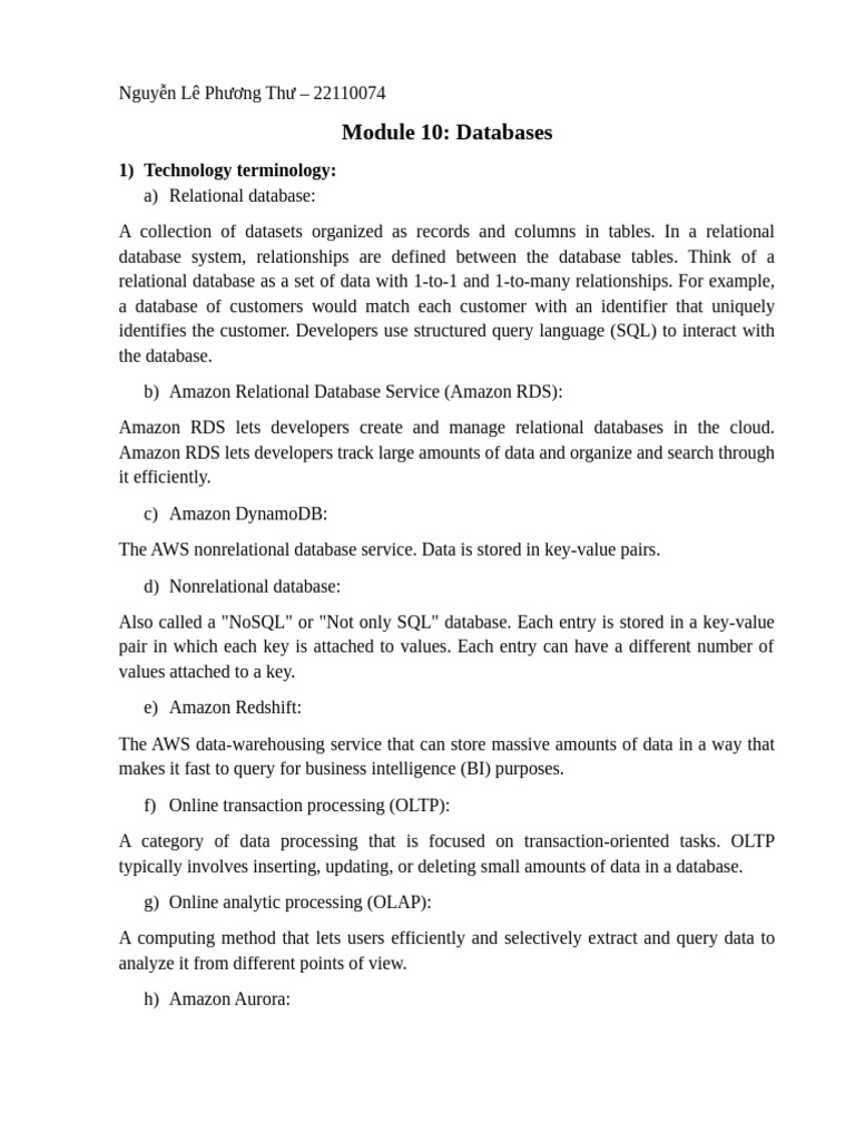 Cloud w4 | PDF | Databases | Cache (Computing)
