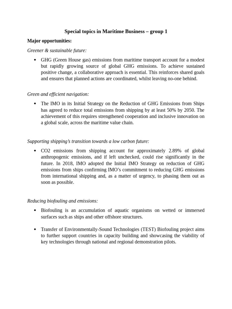 Special Topics in Maritime Business Group 1 | PDF | Science & Mathematics