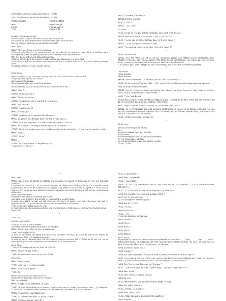 Yasmina Reza Art | PDF