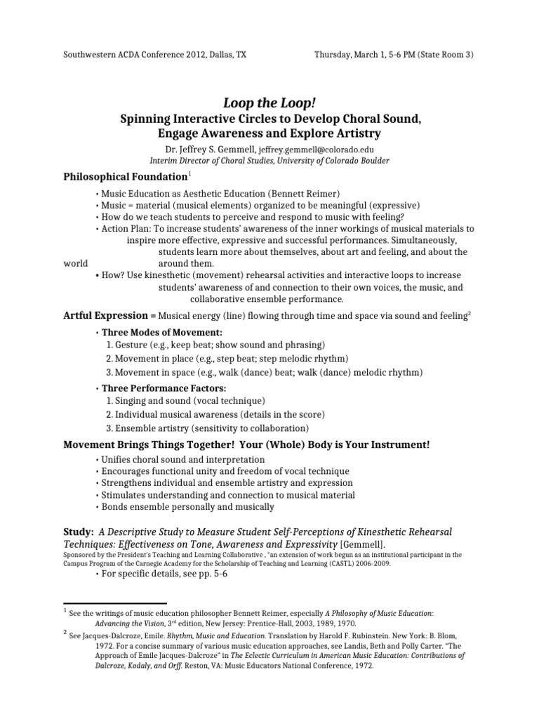 Choral handout | PDF | Music Education | Choir