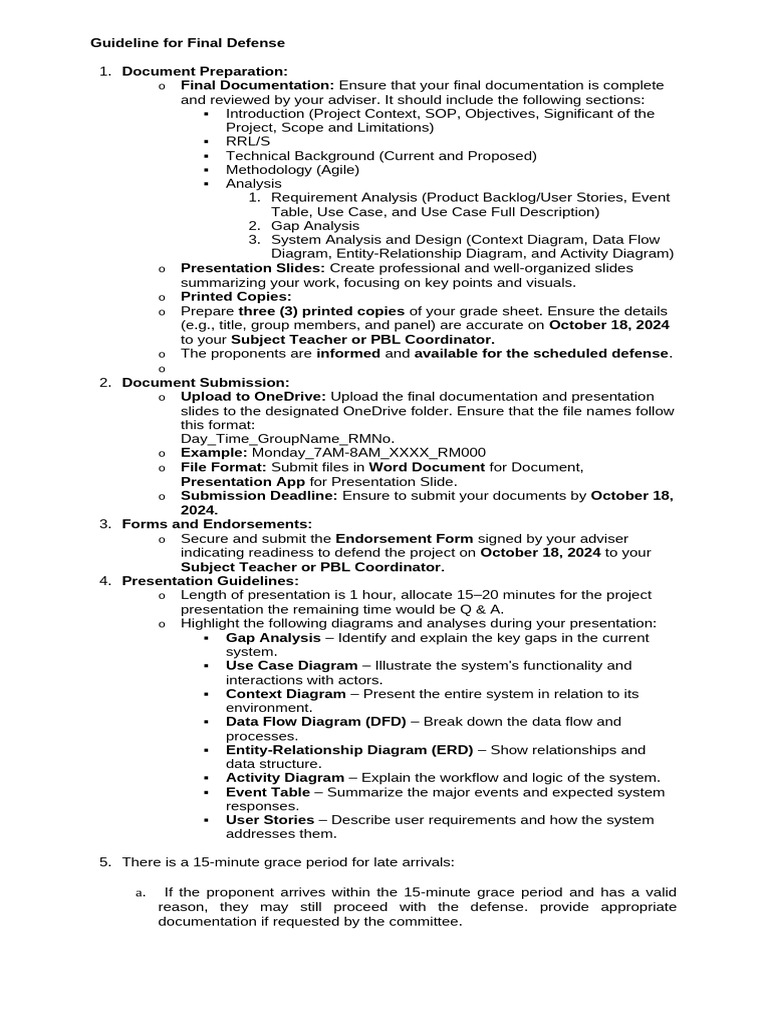 Guideline For Final Defense MSYADD | PDF | Computing | Information Technology