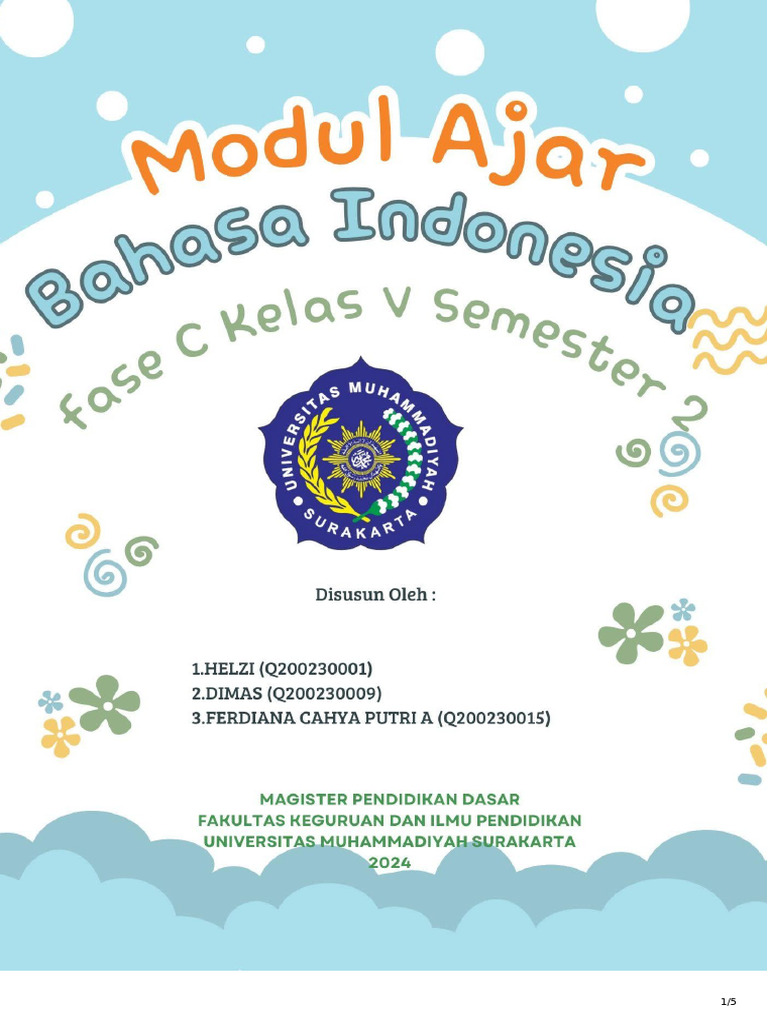 Modul Ajar Bahasa Indonesia Kelas Atas | PDF