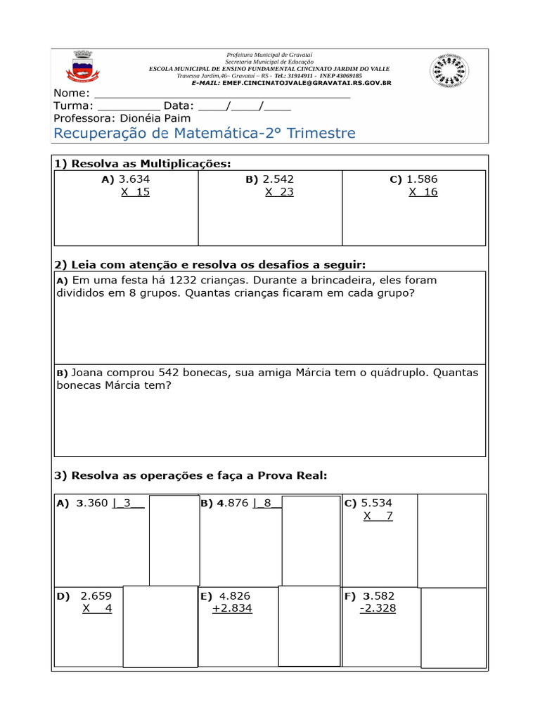 Recuperacao Matematica Pdf Pdf