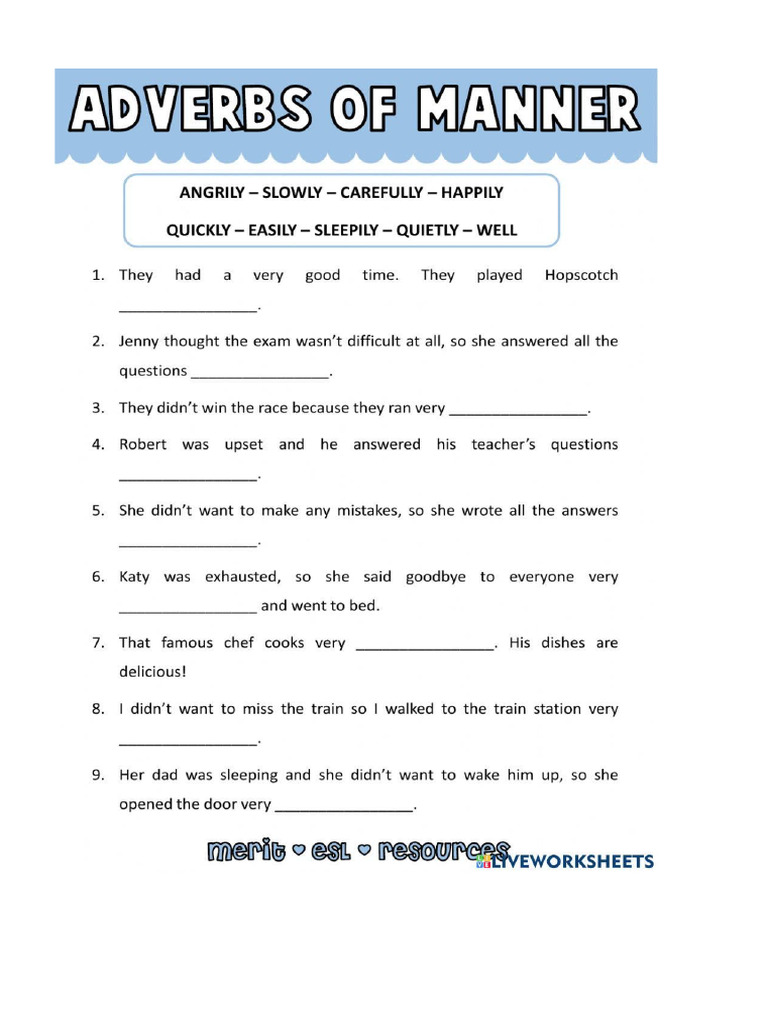 adverbs of manner | PDF