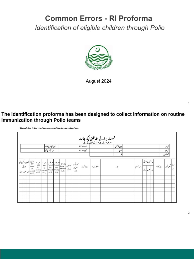 Common Errors - RI Proforma | PDF | Biotechnology | Medicine
