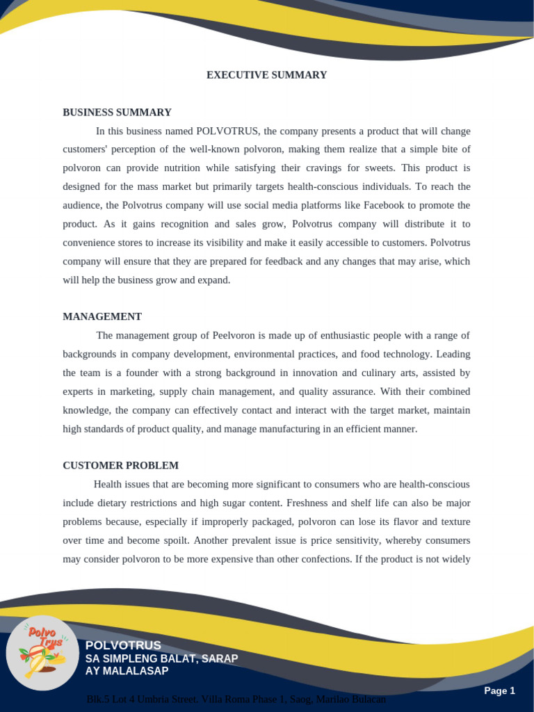 Business Plan 2024 Final Template Editted | PDF | Brand | Taste